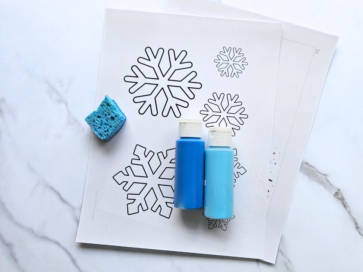 Snowflake Sponge Painting Craft (+ Christmas Card and Ornament ...