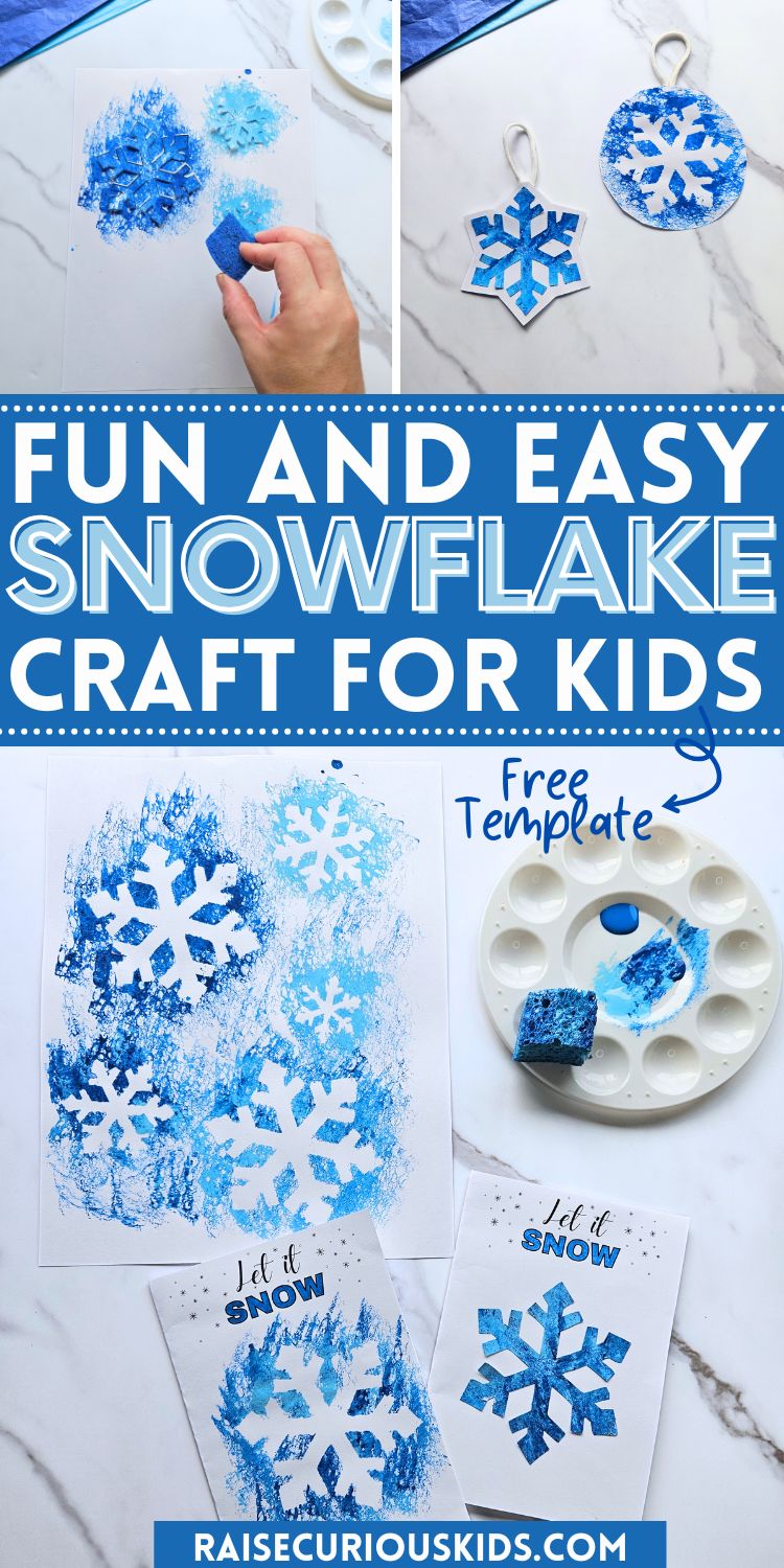 Snowflake Sponge Painting Craft (+ Christmas Card and Ornament ...