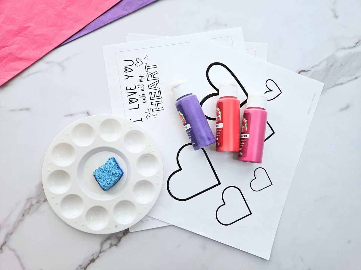 Heart Sponge Painting Craft + Cards (Perfect for Valentine's Day!)