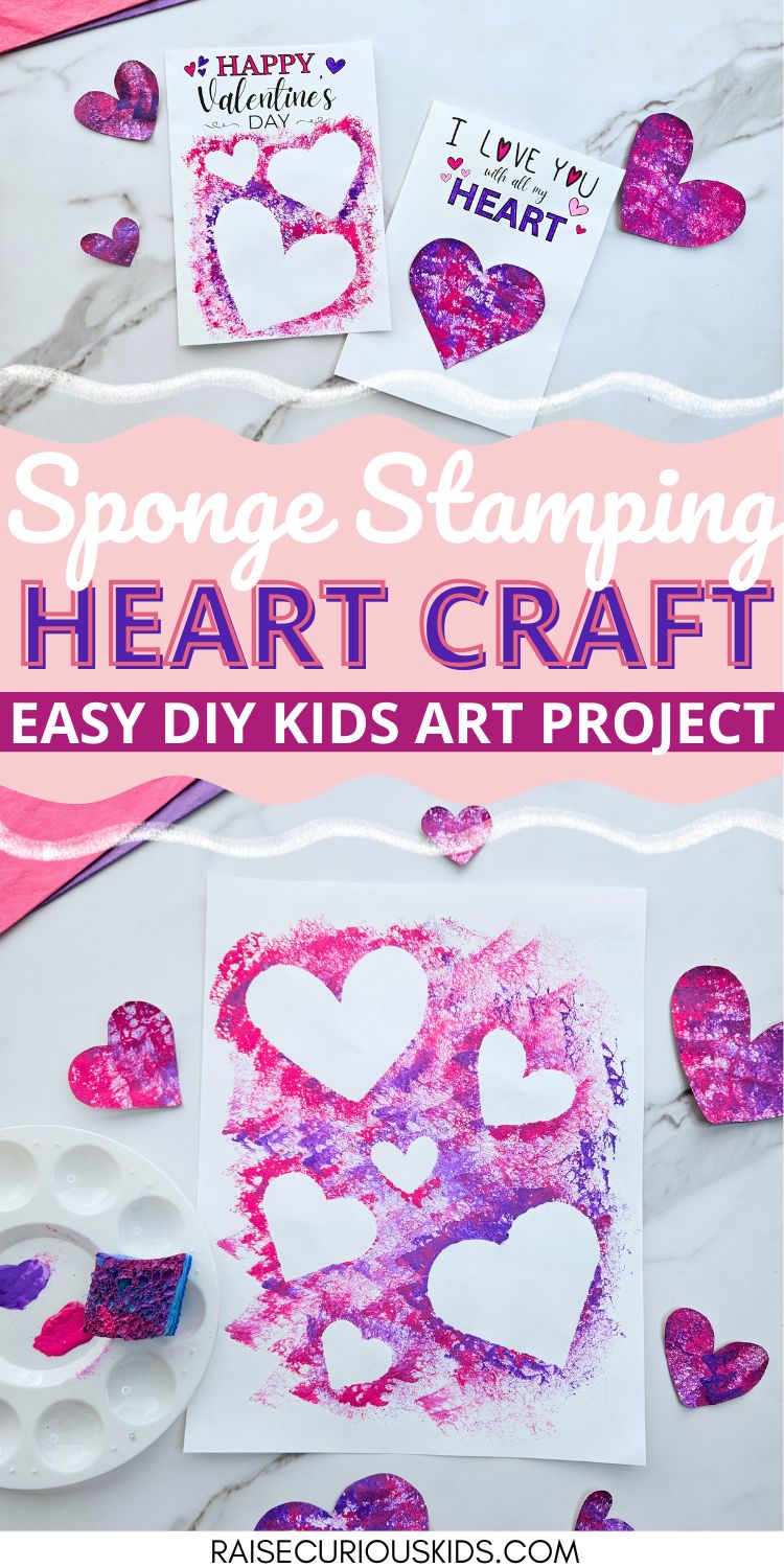 Heart Sponge Painting Craft + Cards (Perfect for Valentine's Day!)