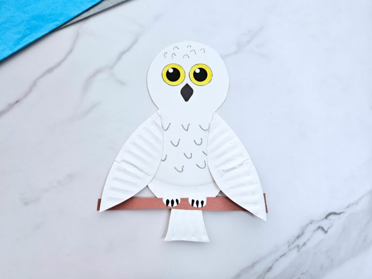 Snowy Owl Paper Plate Craft for Kids - Raise Curious Kids