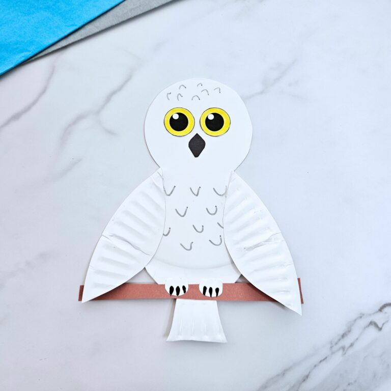 Snowy Owl Paper Plate Craft for Kids - Raise Curious Kids