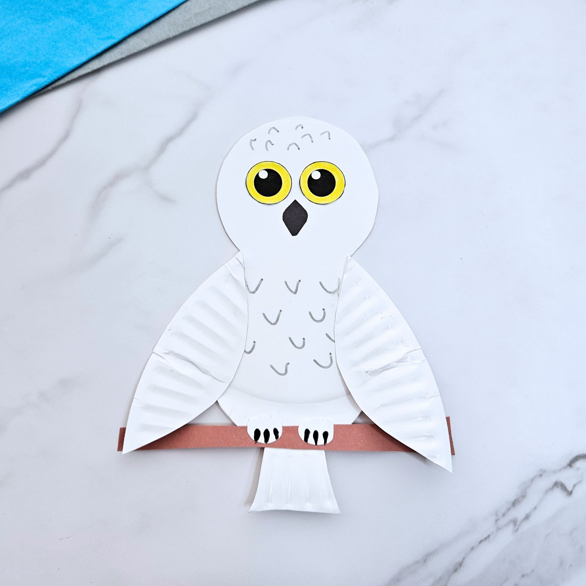 Snowy Owl Paper Plate Craft for Kids - Raise Curious Kids