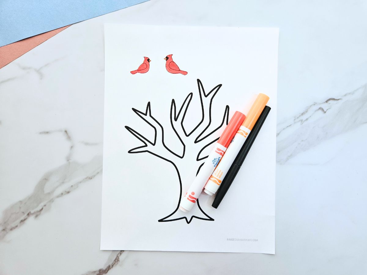 Winter Tree Tissue Paper Craft for Kids - Raise Curious Kids