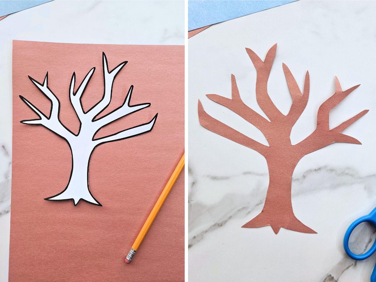 Winter Tree Tissue Paper Craft for Kids - Raise Curious Kids