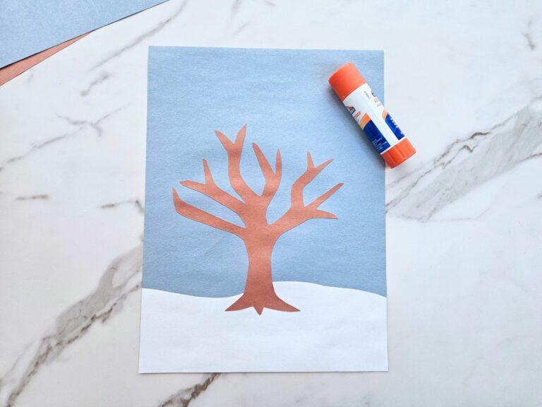 Winter Tree Tissue Paper Craft for Kids - Raise Curious Kids