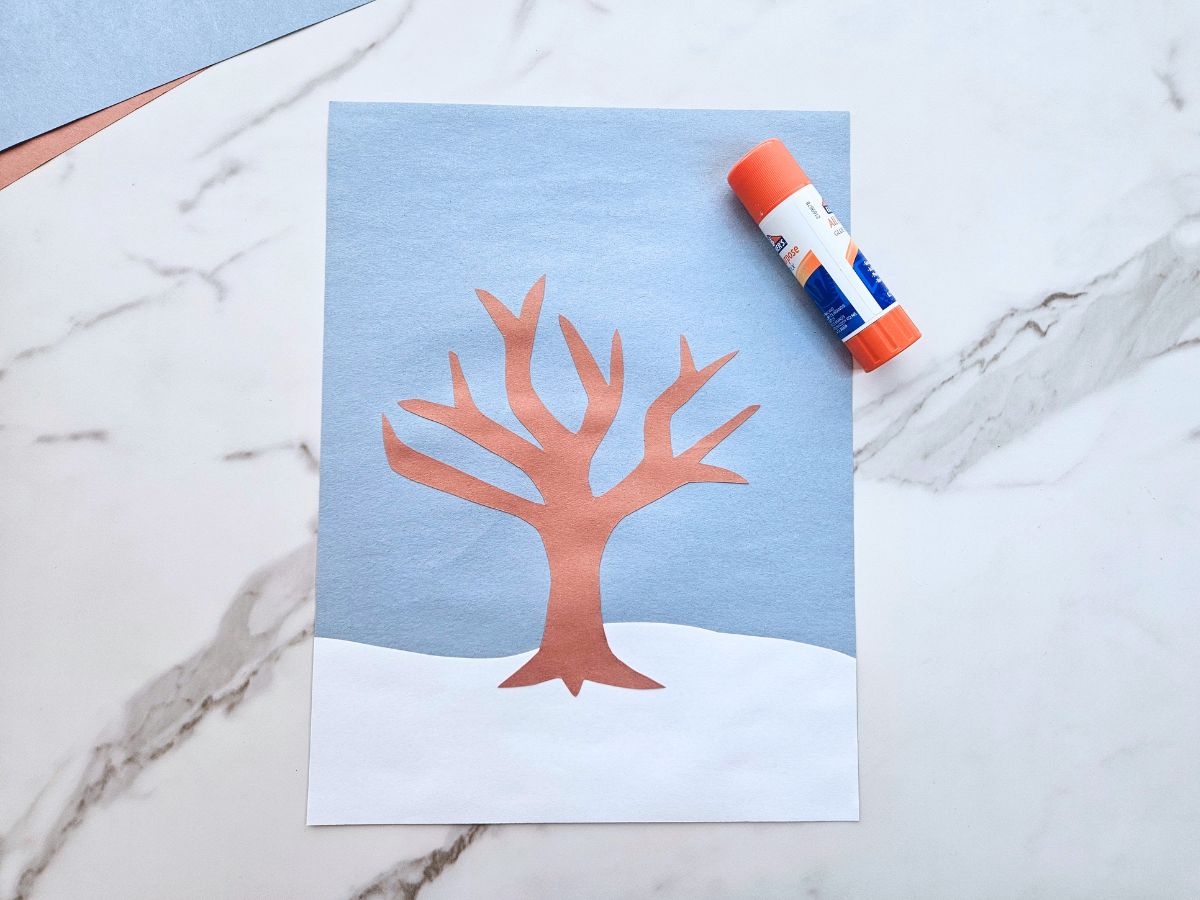 Winter Tree Tissue Paper Craft for Kids - Raise Curious Kids
