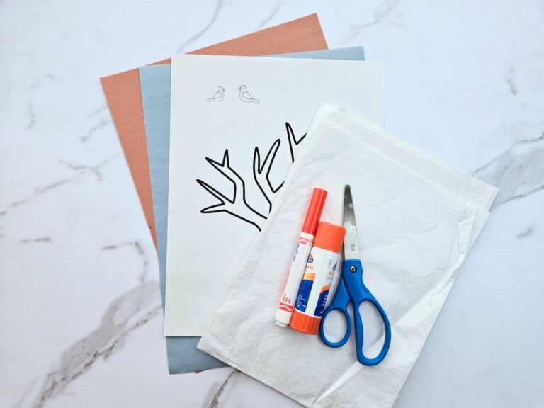 Winter Tree Tissue Paper Craft for Kids - Raise Curious Kids