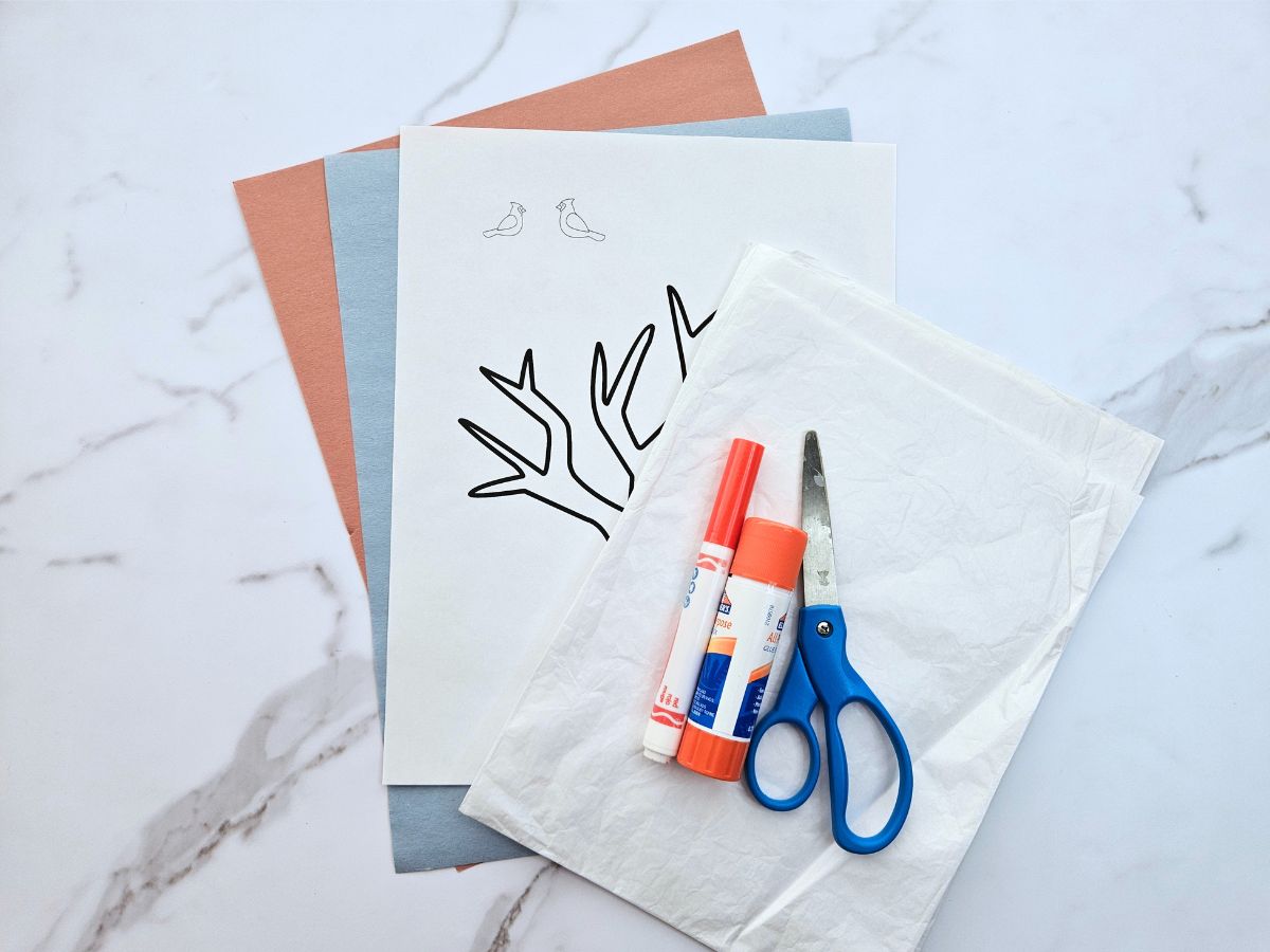 Winter Tree Tissue Paper Craft for Kids - Raise Curious Kids