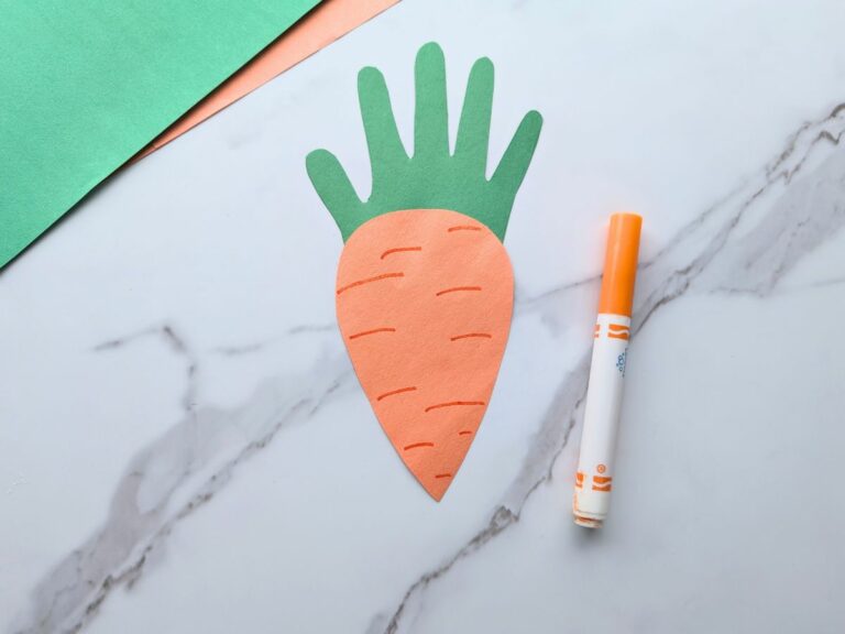 Easy Carrot Handprint Craft for Kids - Raise Curious Kids