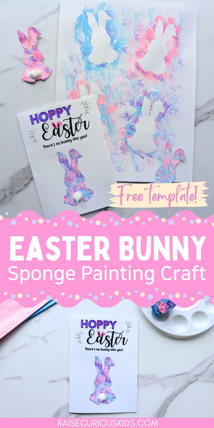 Easter Bunny Sponge Painting Craft (with free Easter card!) - Raise ...