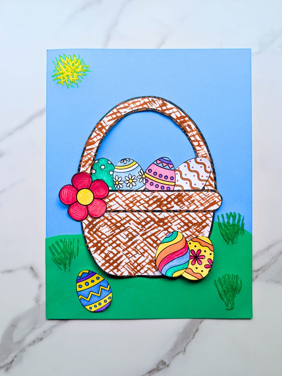 Easter Basket Fork-Painting Craft - Raise Curious Kids