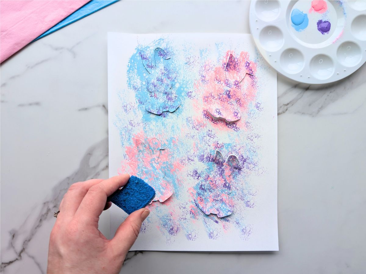 Easter Bunny Sponge Painting Craft (with free Easter card!) - Raise ...