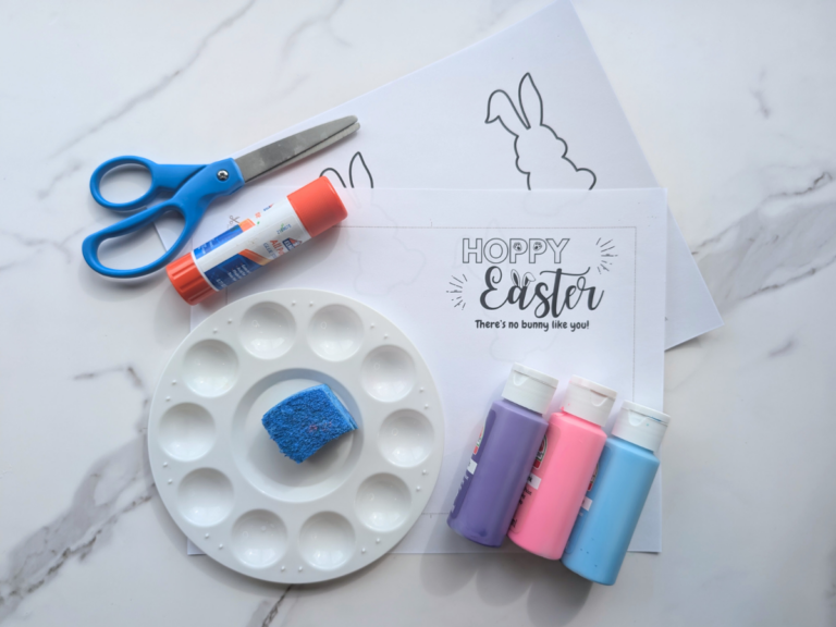 Easter Bunny Sponge Painting Craft (with free Easter card!) - Raise ...