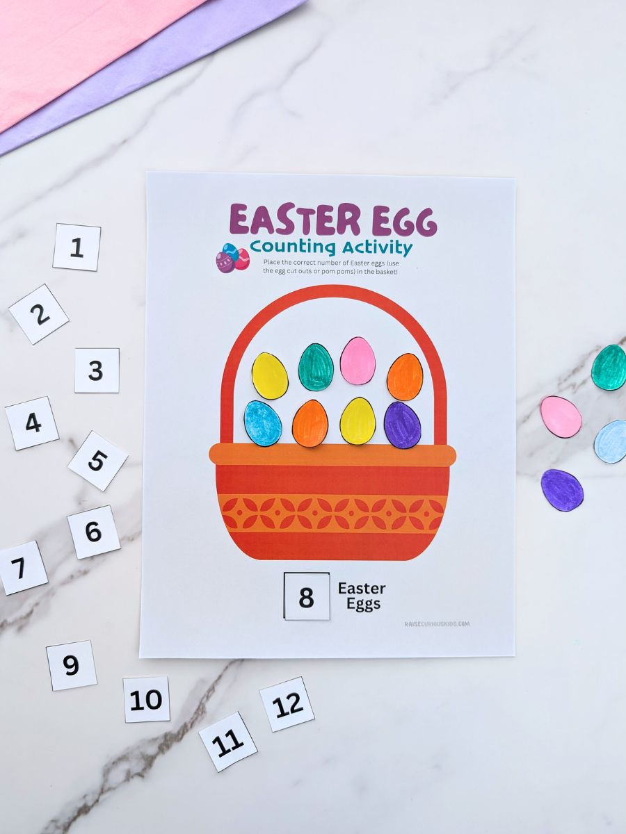 Easter Egg Preschool Counting Activity - Raise Curious Kids