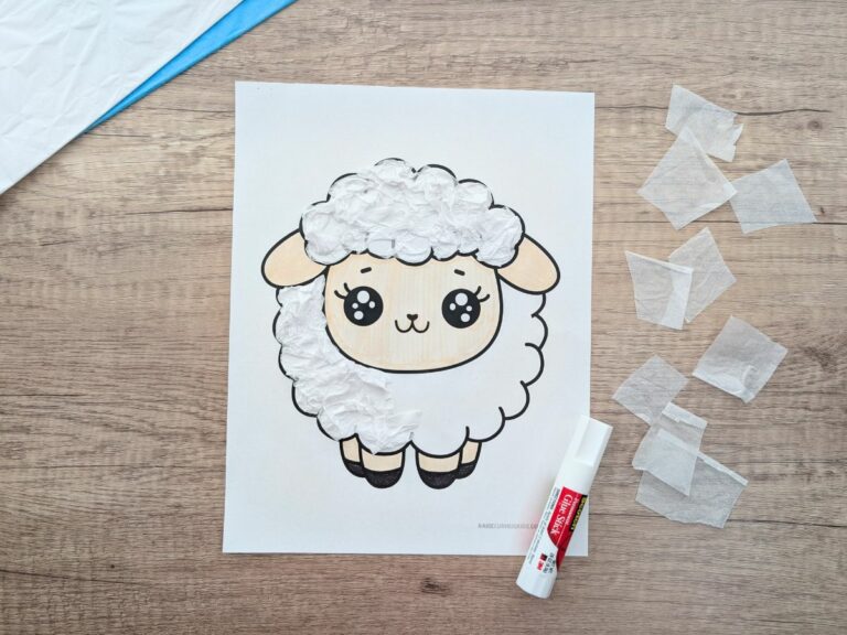 Easy Sheep Tissue Paper Craft for Kids - Raise Curious Kids