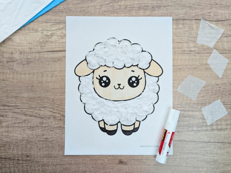 Easy Sheep Tissue Paper Craft for Kids - Raise Curious Kids