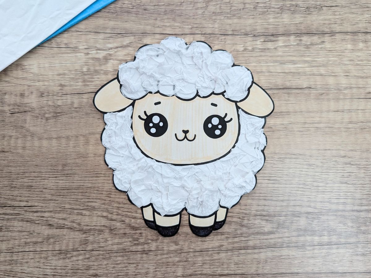 Easy Sheep Tissue Paper Craft for Kids - Raise Curious Kids