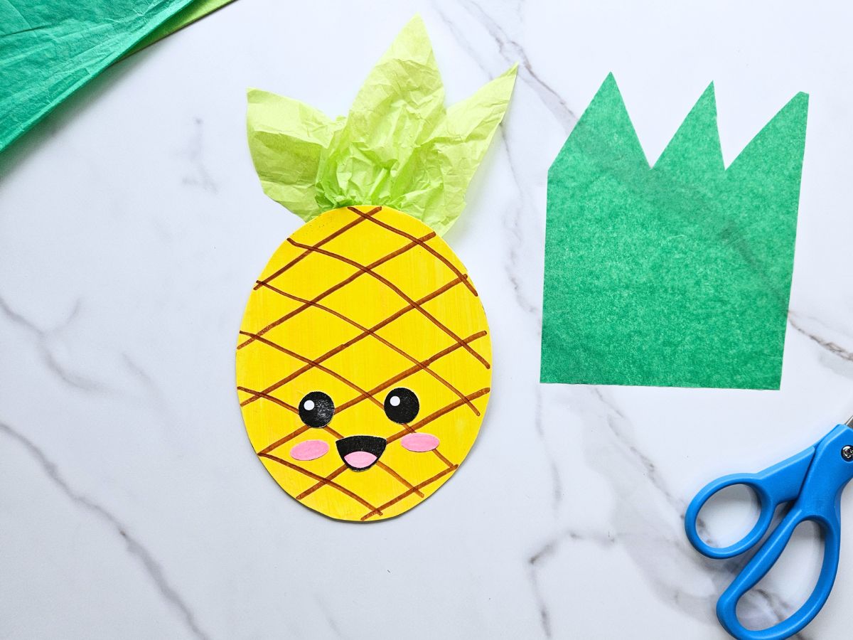 Pineapple Paper Plate Craft for Kids - Raise Curious Kids