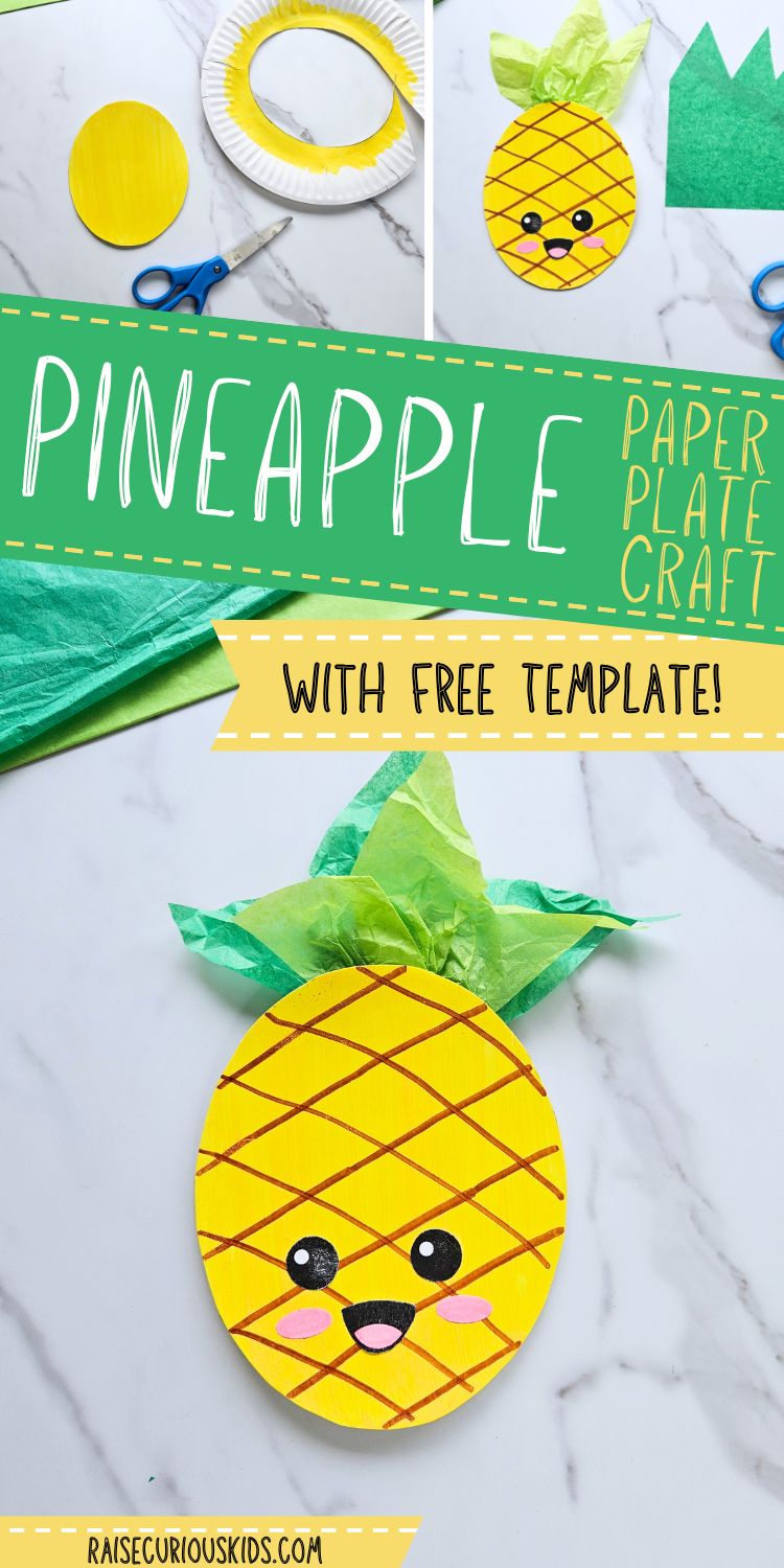 Pineapple Paper Plate Craft for Kids - Raise Curious Kids