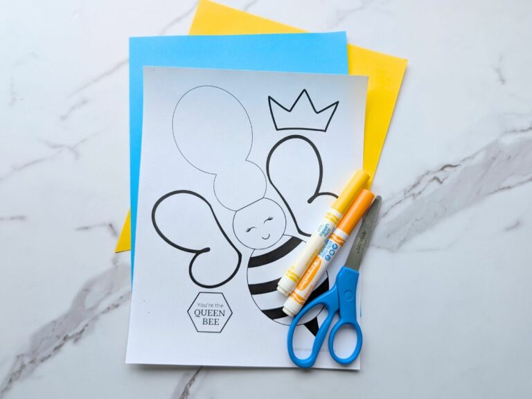 "You're The Queen Bee" Mother's Day Card Craft - Raise Curious Kids