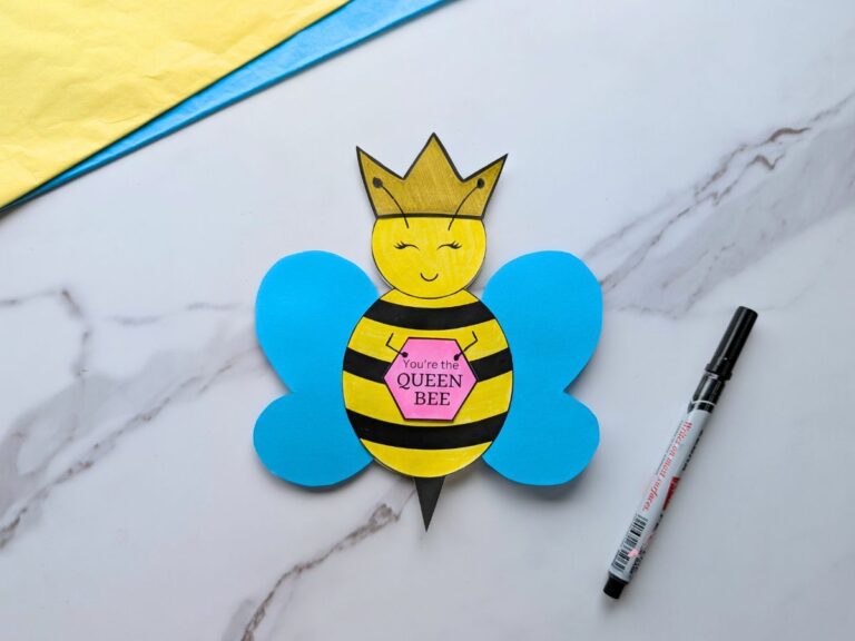 "You're The Queen Bee" Mother's Day Card Craft - Raise Curious Kids