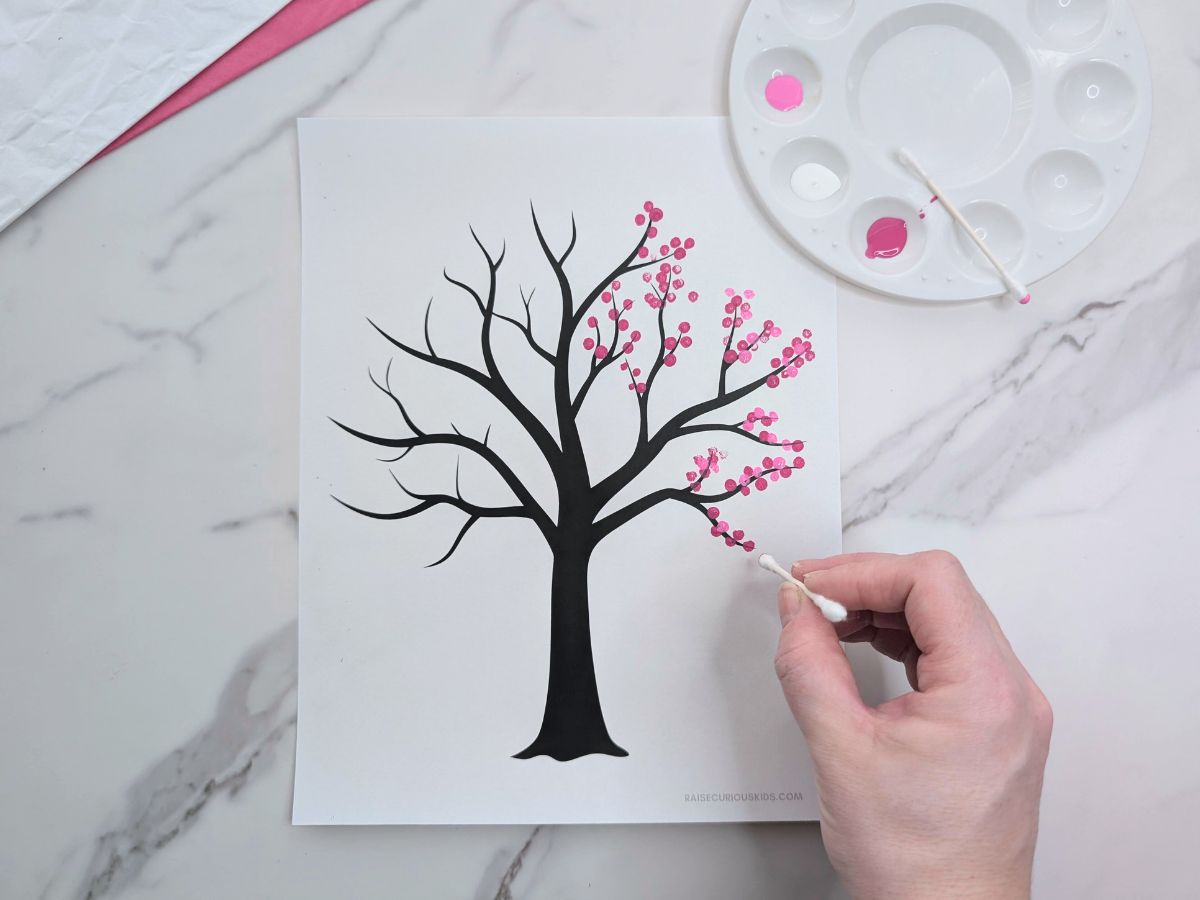 Cherry Blossom (or Plum Blossom) Painting Craft - Raise Curious Kids