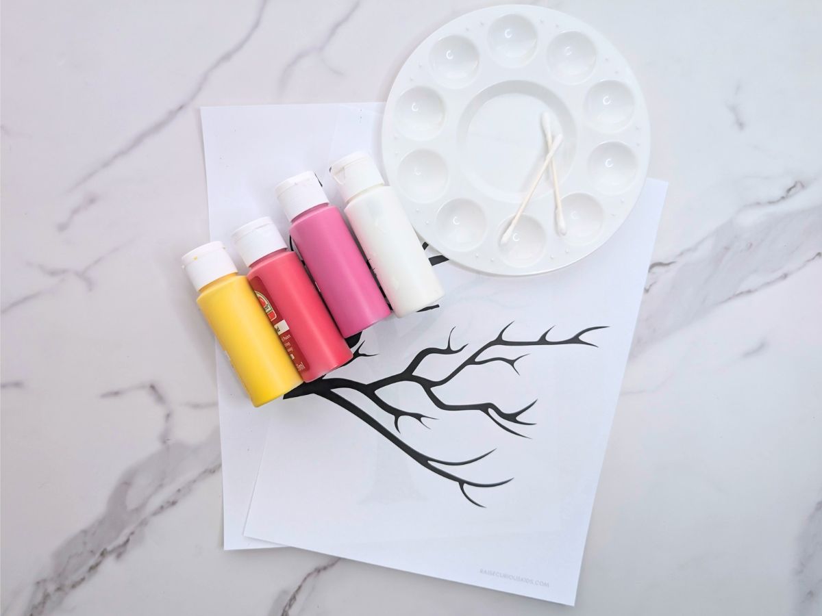 Cherry Blossom (or Plum Blossom) Painting Craft - Raise Curious Kids