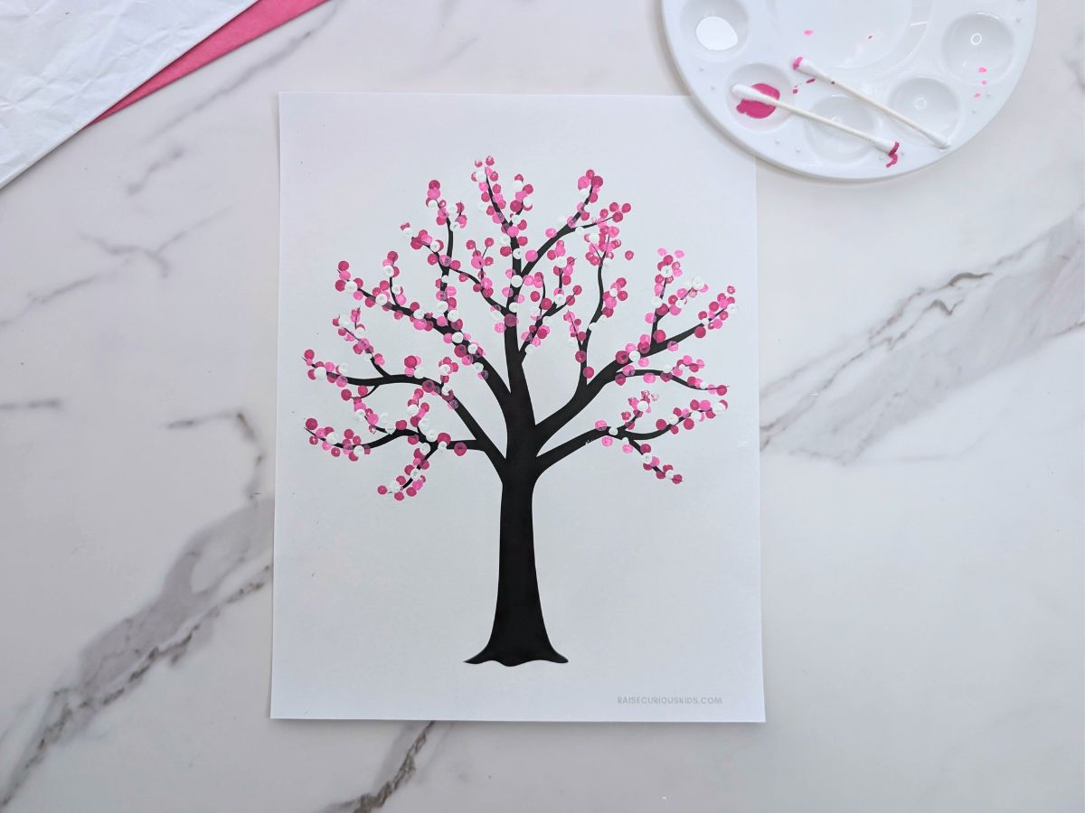 Cherry Blossom (or Plum Blossom) Painting Craft - Raise Curious Kids