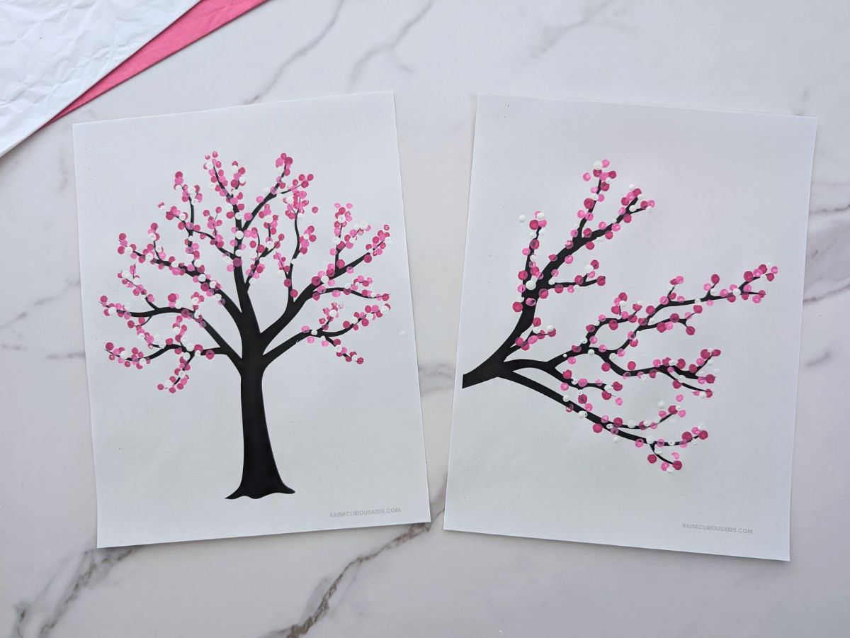 Cherry Blossom (or Plum Blossom) Painting Craft - Raise Curious Kids