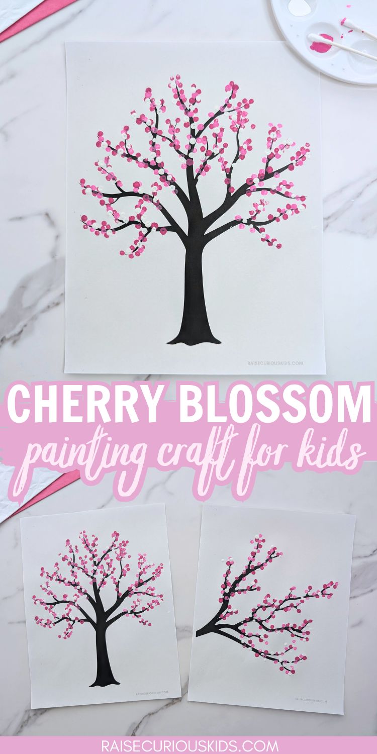 Cherry Blossom (or Plum Blossom) Painting Craft - Raise Curious Kids