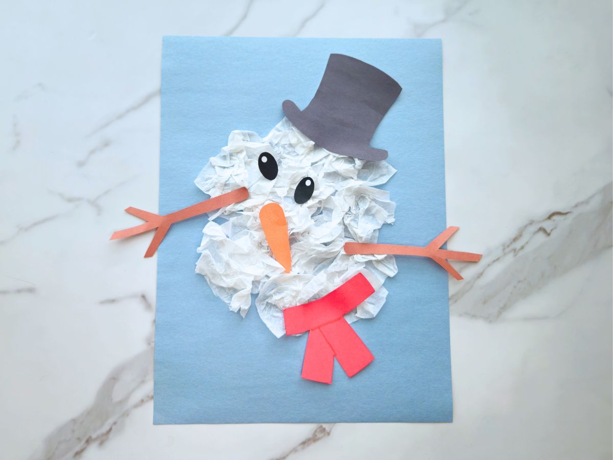 Melted Snowman Tissue Paper Craft - Raise Curious Kids