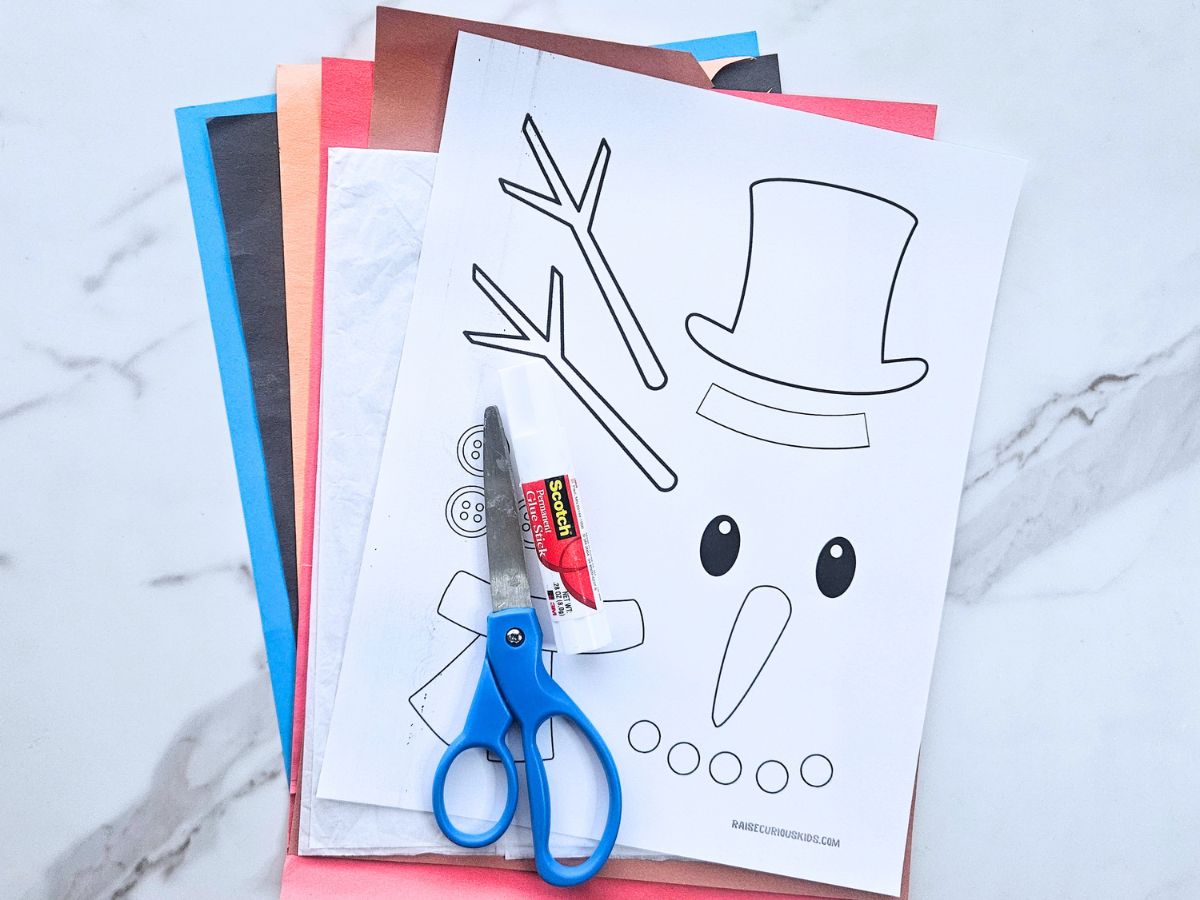 Melted Snowman Tissue Paper Craft - Raise Curious Kids