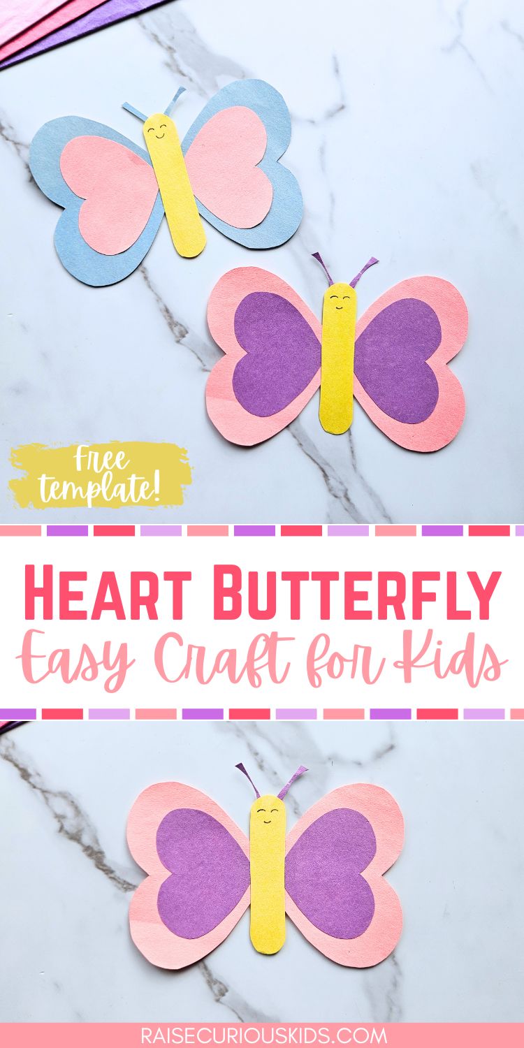 Fun and Easy Butterfly Heart Craft - Raise Curious Kids