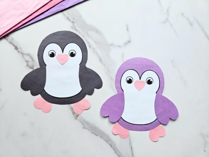 Easy Penguin Heart Craft - Raise Curious Kids