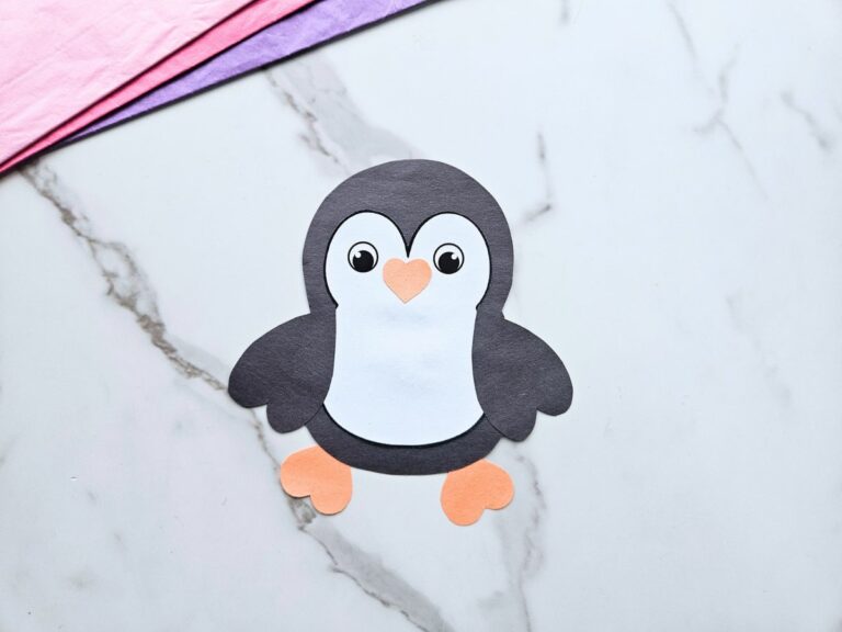 Easy Penguin Heart Craft - Raise Curious Kids