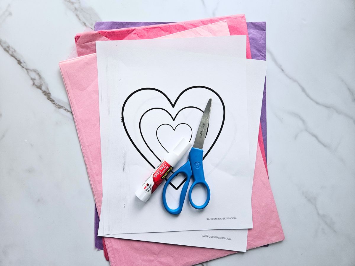 Super Simple Heart Tissue Paper Craft - Raise Curious Kids
