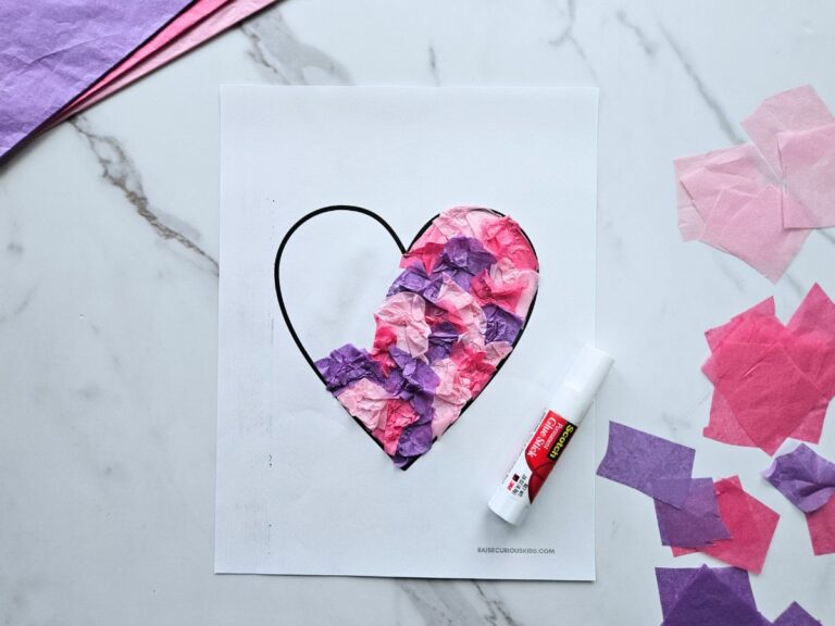Super Simple Heart Tissue Paper Craft - Raise Curious Kids