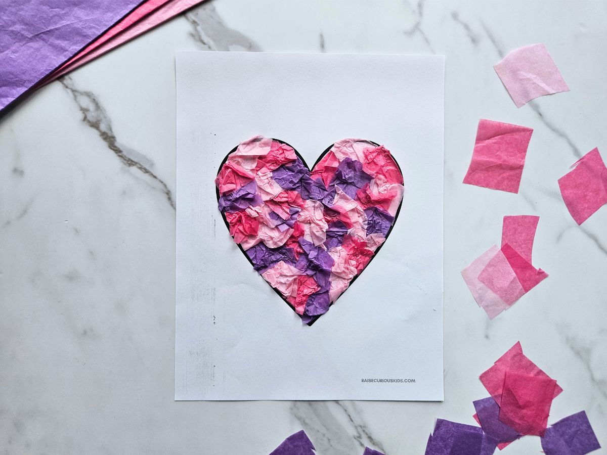 Super Simple Heart Tissue Paper Craft - Raise Curious Kids