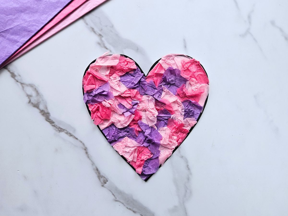 Super Simple Heart Tissue Paper Craft - Raise Curious Kids