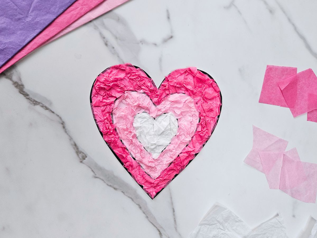 Super Simple Heart Tissue Paper Craft - Raise Curious Kids