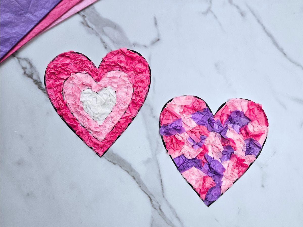 Super Simple Heart Tissue Paper Craft - Raise Curious Kids