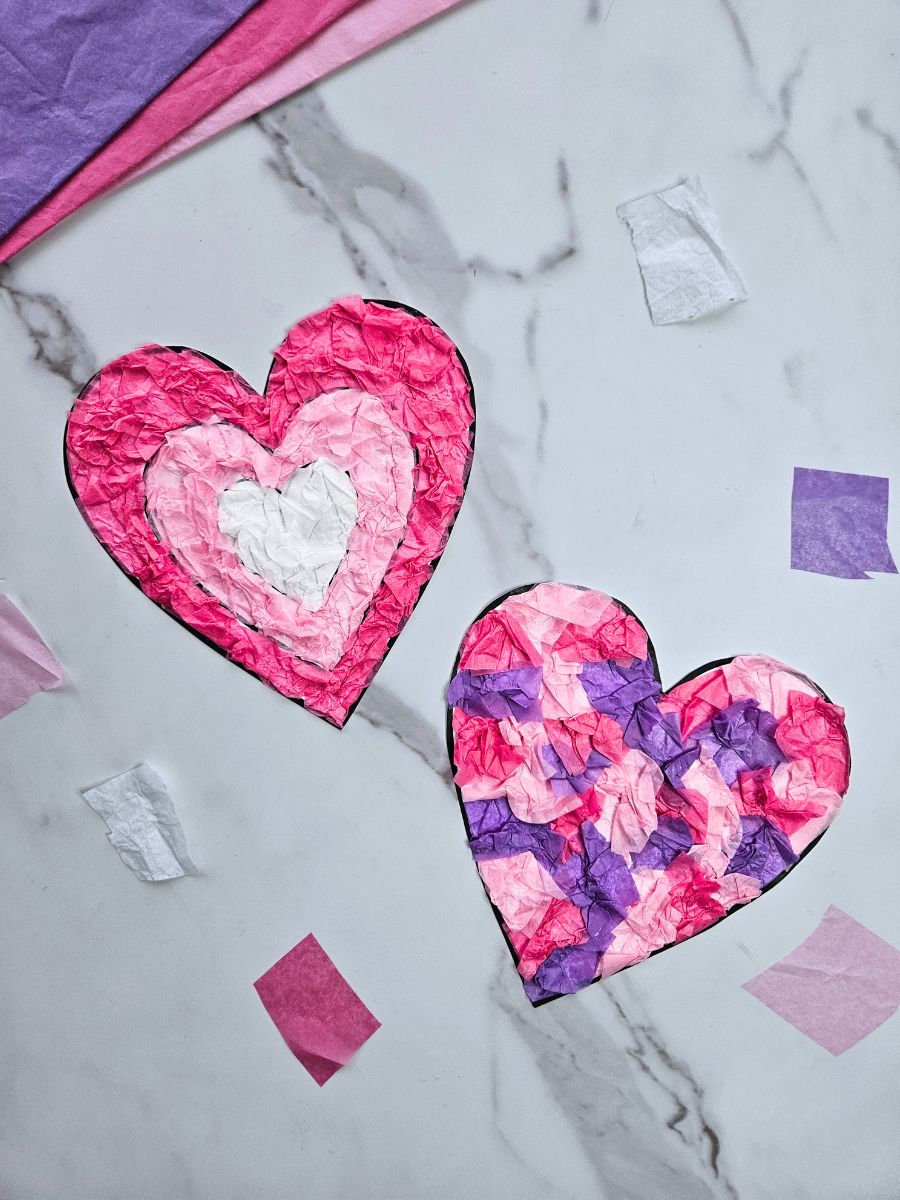 Super Simple Heart Tissue Paper Craft - Raise Curious Kids