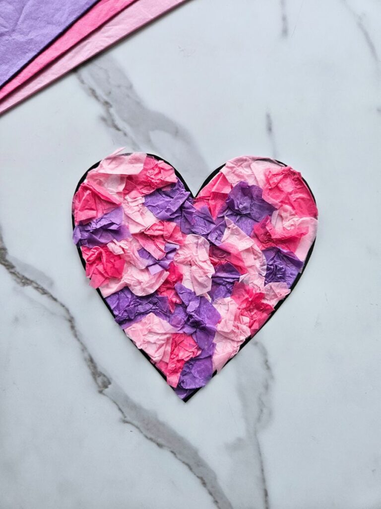 Super Simple Heart Tissue Paper Craft - Raise Curious Kids