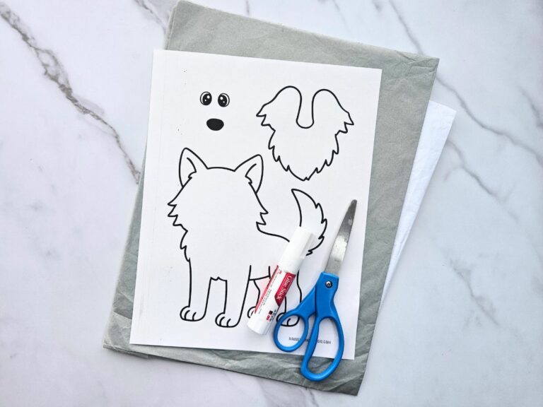 Wolf Tissue Paper Craft - Raise Curious Kids
