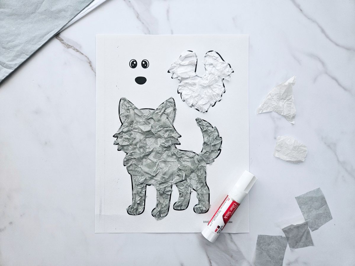 Wolf Tissue Paper Craft - Raise Curious Kids