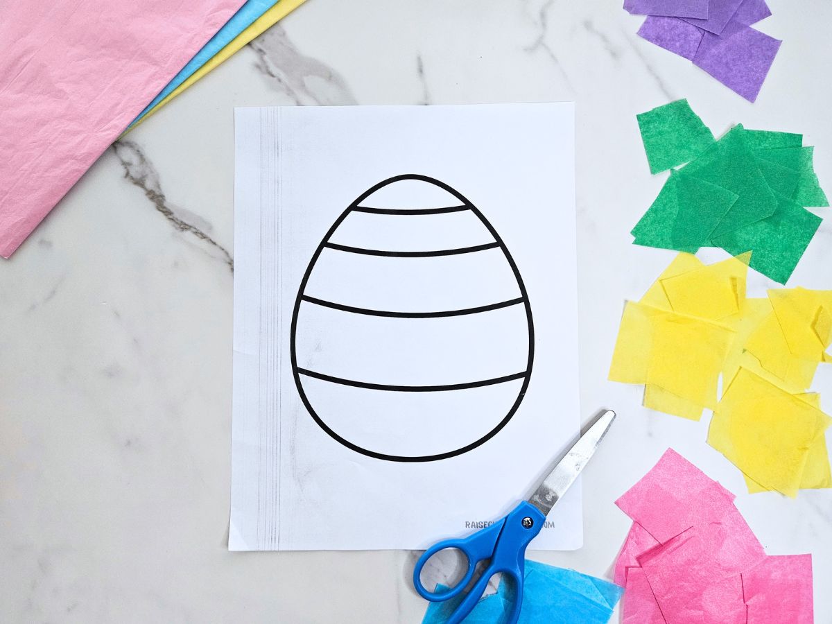 Easy Easter Egg Tissue Paper Craft - Raise Curious Kids