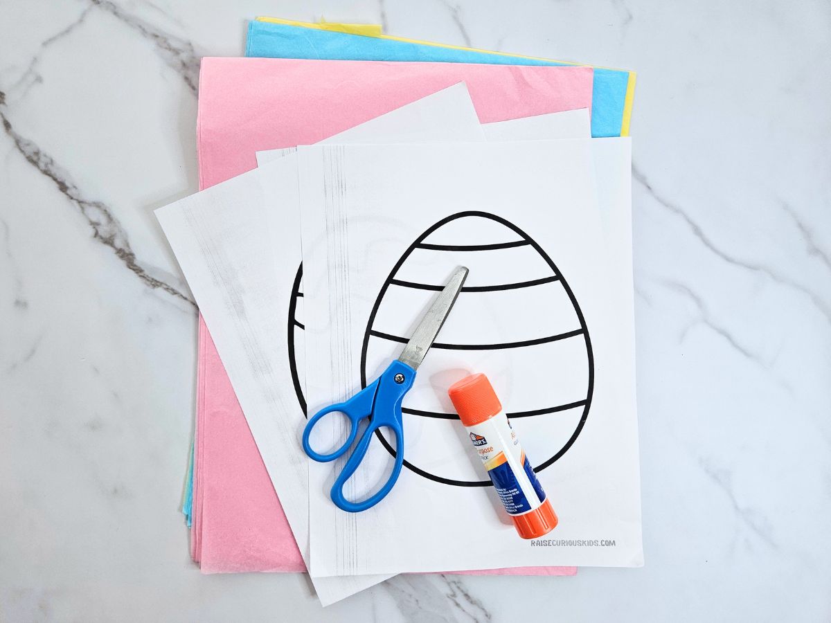 Easy Easter Egg Tissue Paper Craft - Raise Curious Kids