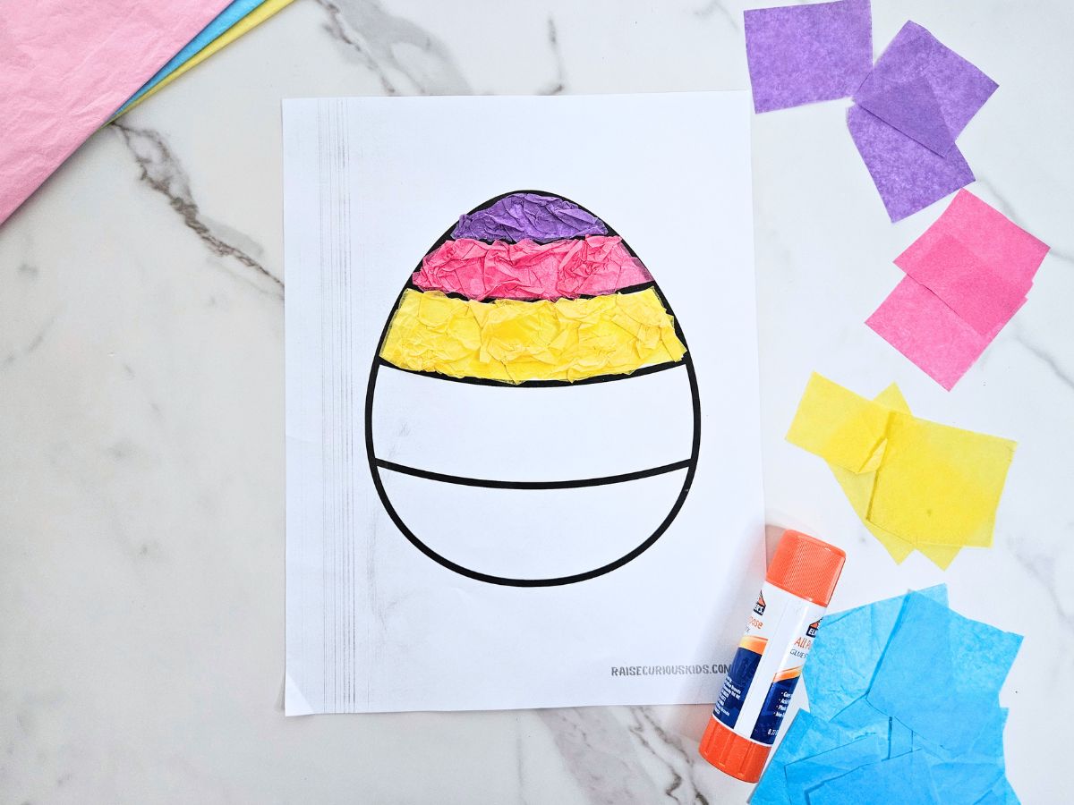 Easy Easter Egg Tissue Paper Craft - Raise Curious Kids