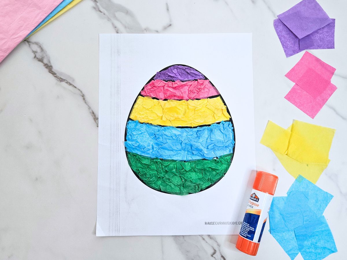 Easy Easter Egg Tissue Paper Craft - Raise Curious Kids